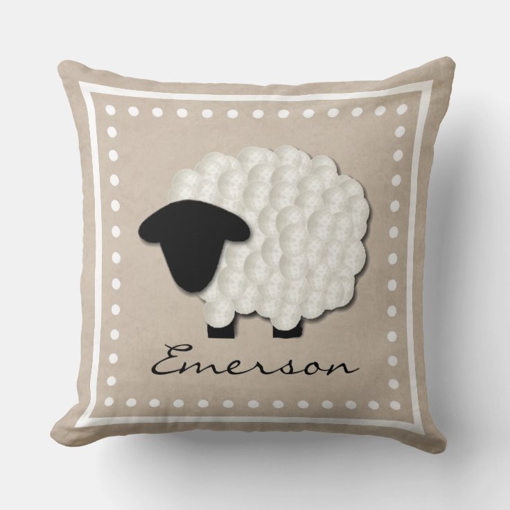 Personalized Name Little Lamb Nursery Pillow | Zazzle