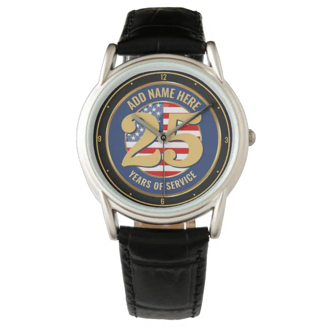 Personalized NAME Military or Police Retirement Watch | Zazzle