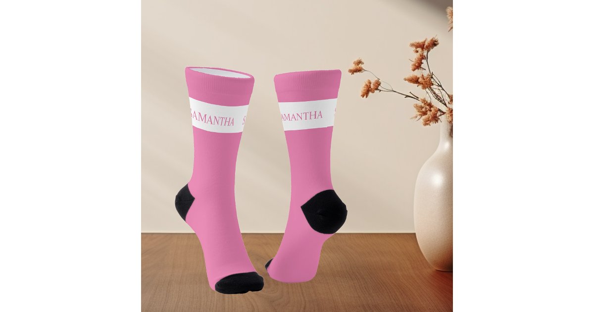 Personalized Name Monogram Basic Minimalistic Socks | Zazzle