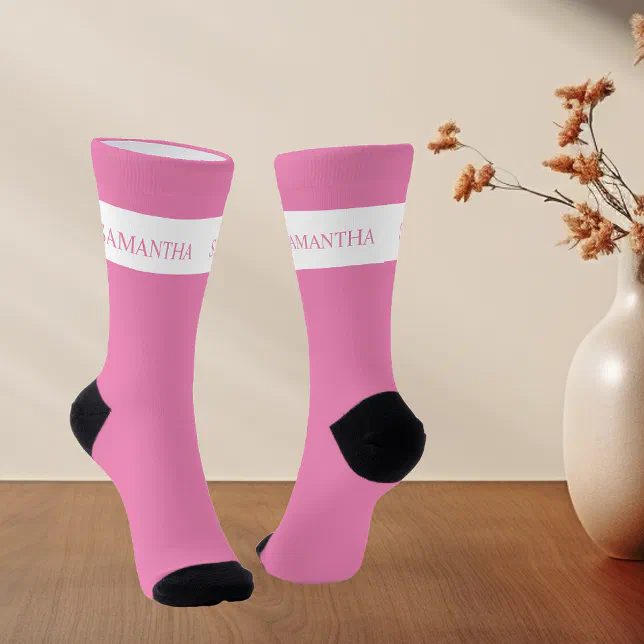 Personalized Name Monogram Basic Minimalistic Socks | Zazzle
