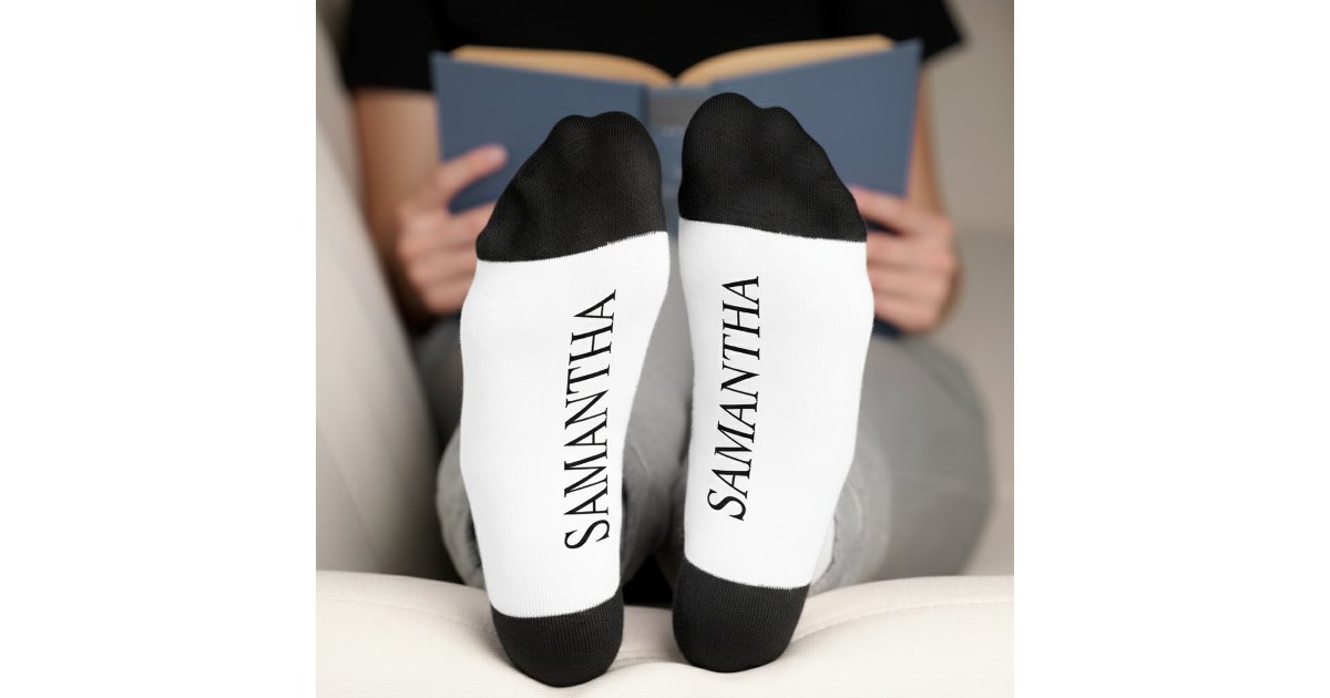 Personalized Name Monogram Bottom Socks | Zazzle