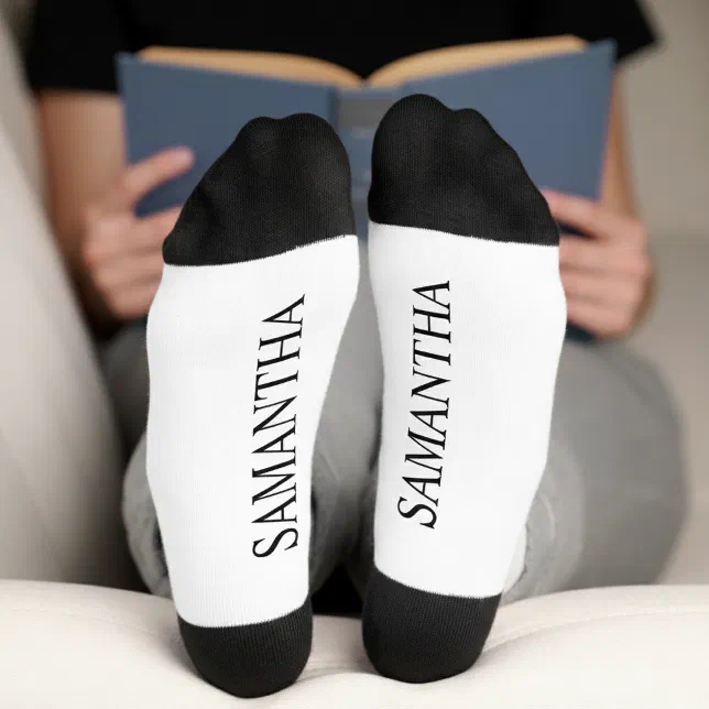 Personalized Name Monogram Bottom Socks | Zazzle