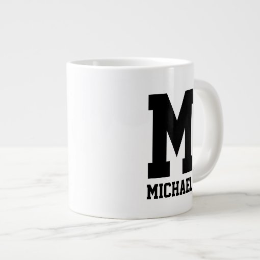 Personalized name monogram extra large giant coffee mug | Zazzle