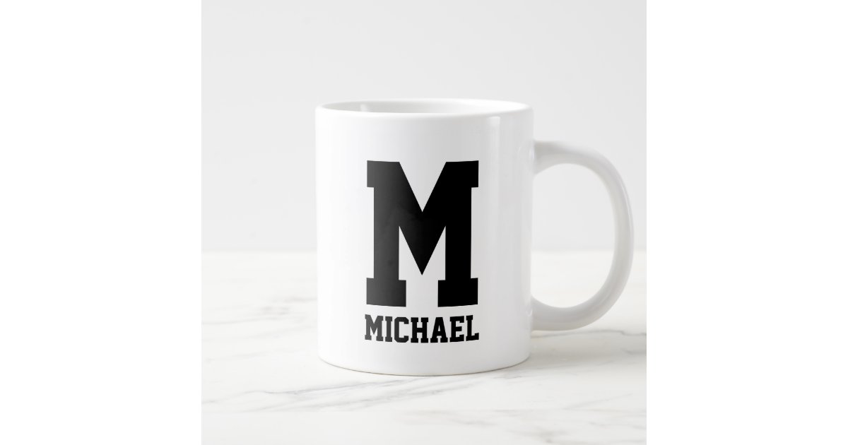 Personalized name monogram extra large giant coffee mug | Zazzle