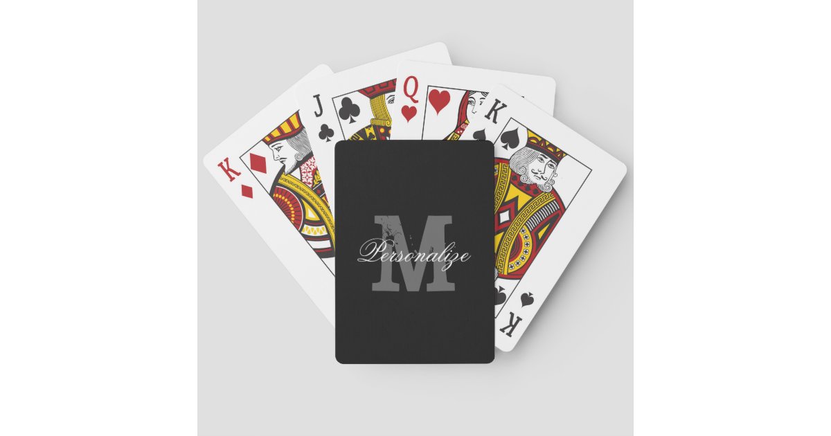Personalized name monogram playing cards | Zazzle