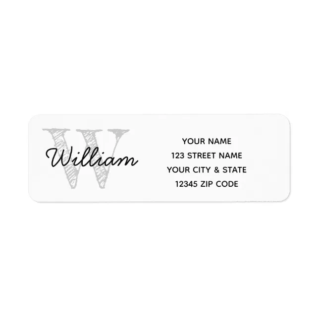 Personalized Name Monogram Return Address Labels | Zazzle