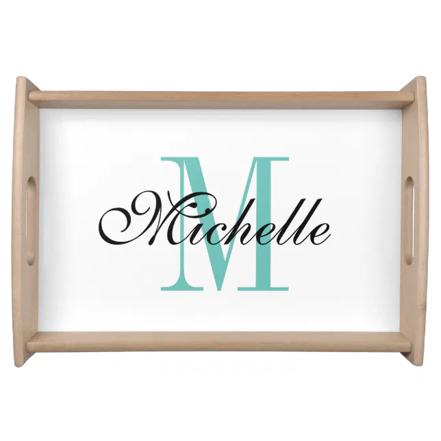 Personalized name monogram wedding serving trays | Zazzle