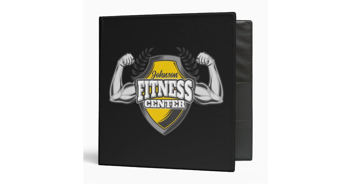 Personalized NAME Muscle Fitness Trainer Gym 3 Ring Binder | Zazzle