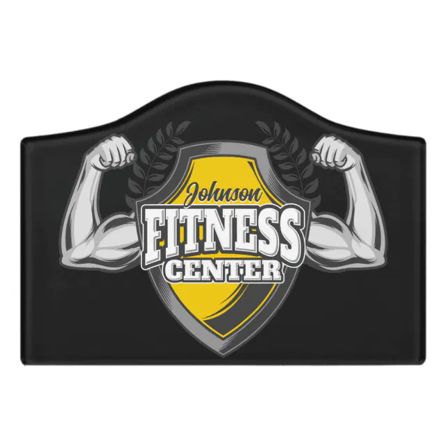 Personalized NAME Muscle Fitness Trainer Gym Door Sign | Zazzle