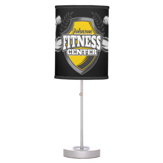 Personalized NAME Muscle Fitness Trainer Gym Table Lamp | Zazzle
