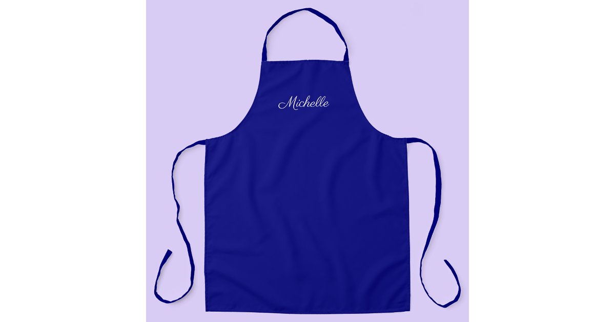 Personalized Name Navy Blue Chefs Apron | Zazzle