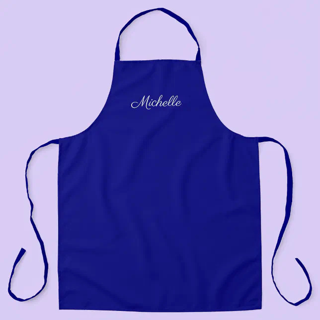 Personalized Name Navy Blue Chefs Apron | Zazzle