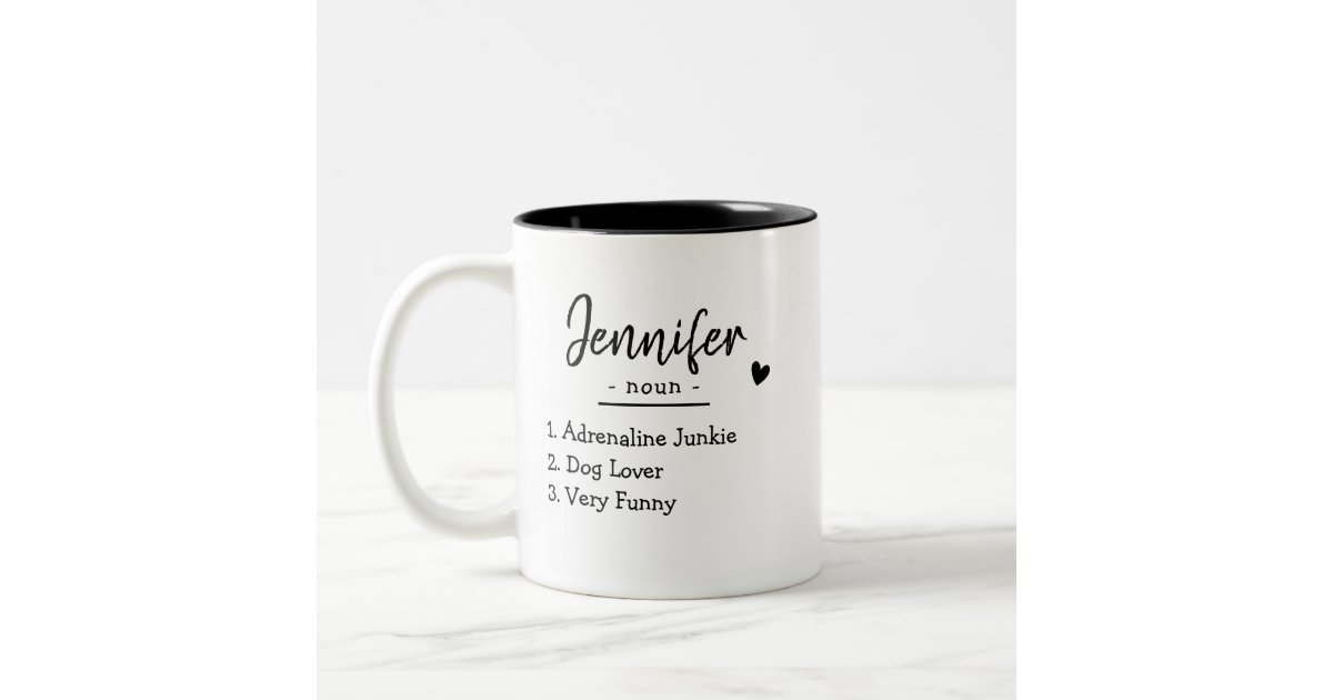 Personalized Name Noun Definition Custom Text Gift Two-Tone Coffee Mug ...