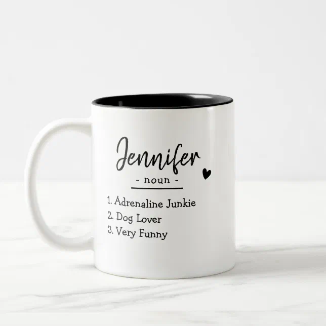 Personalized Name Noun Definition Custom Text Gift Two-Tone Coffee Mug | Zazzle
