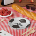 Personalized Name Number Soccer Ball Paper Plates | Zazzle