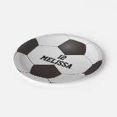 Personalized Name Number Soccer Ball Paper Plates | Zazzle