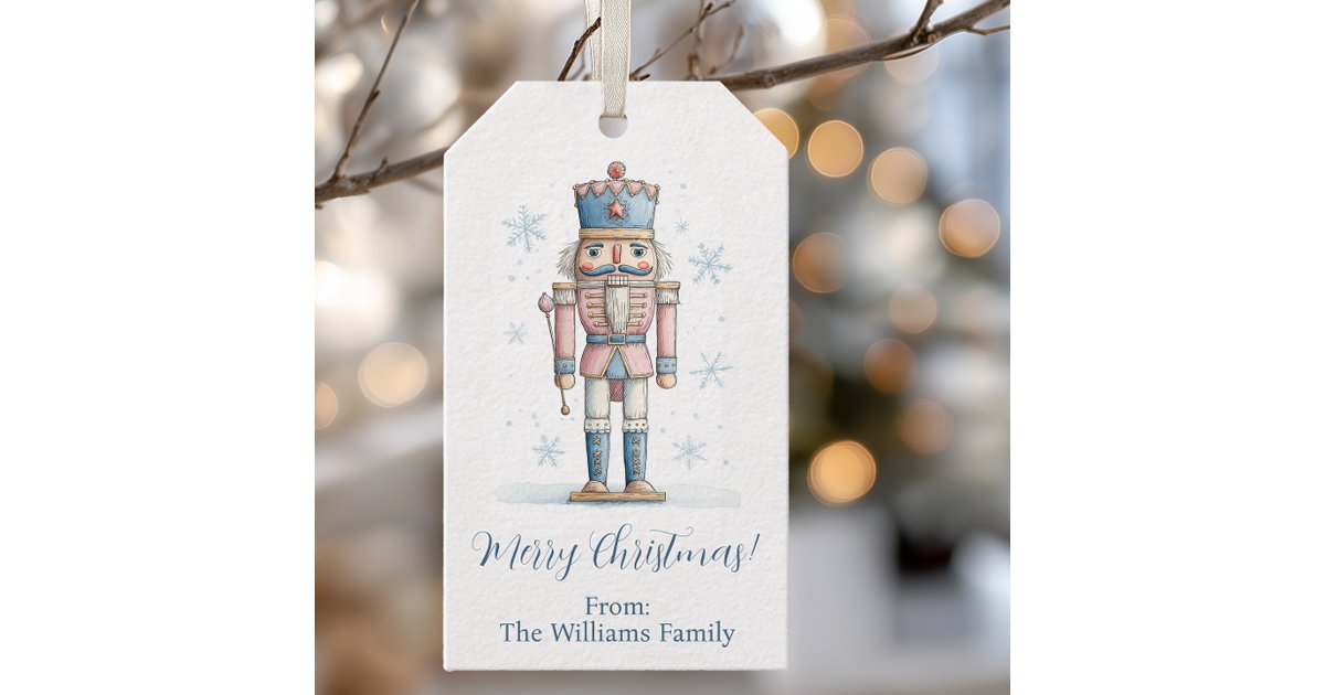 Personalized Name Nutcracker Christmas Gift Tags | Zazzle