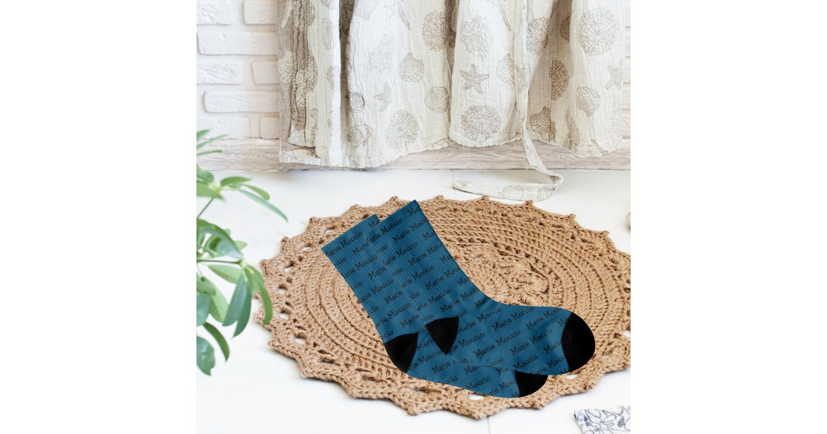 Personalized Name Ocean Blue Socks | Zazzle