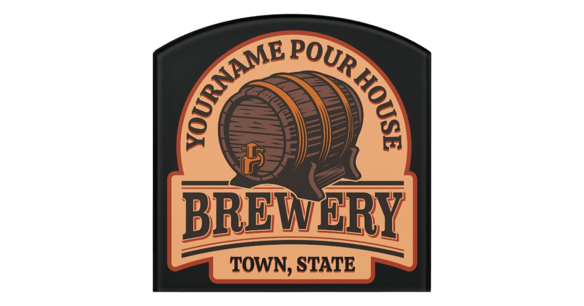 Personalized NAME Old Oak Barrel Beer Keg Brewery Door Sign | Zazzle