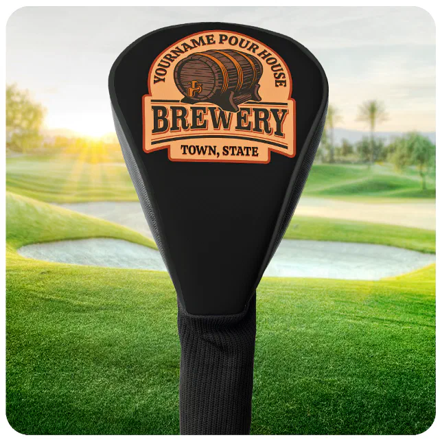 Personalized NAME Old Oak Barrel Beer Keg Brewery Golf Head Cover | Zazzle