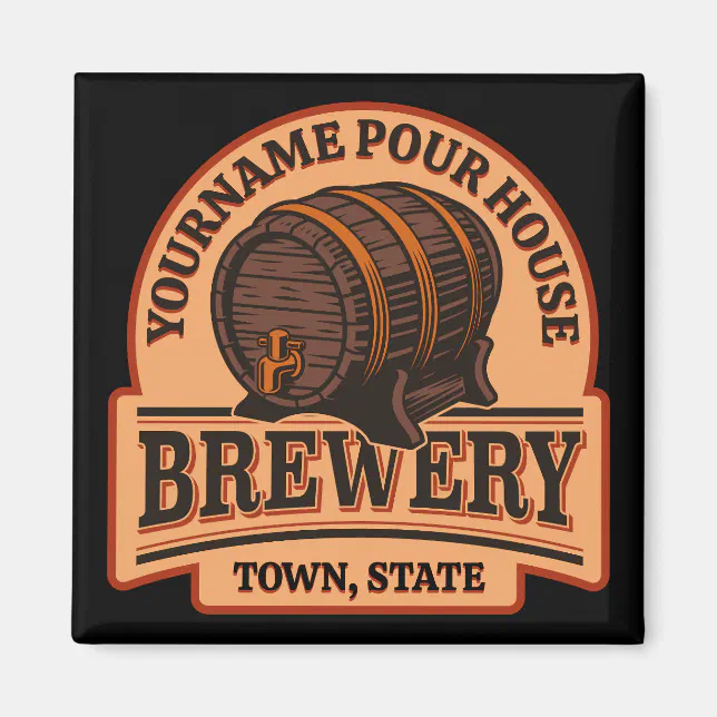Personalized NAME Old Oak Barrel Beer Keg Brewery Magnet | Zazzle