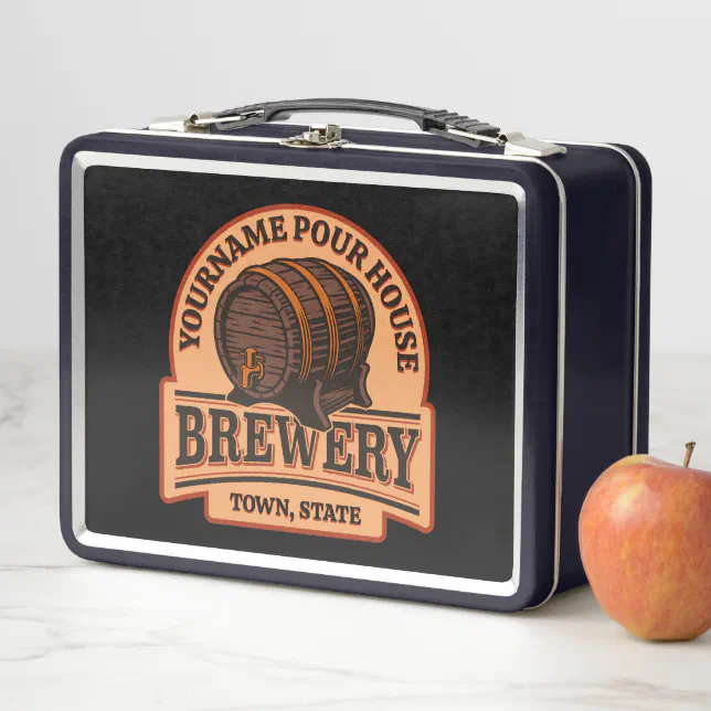 Personalized NAME Old Oak Barrel Beer Keg Brewery Metal Lunch Box | Zazzle