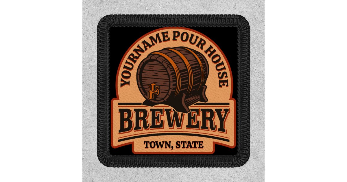 Personalized NAME Old Oak Barrel Beer Keg Brewery Patch | Zazzle