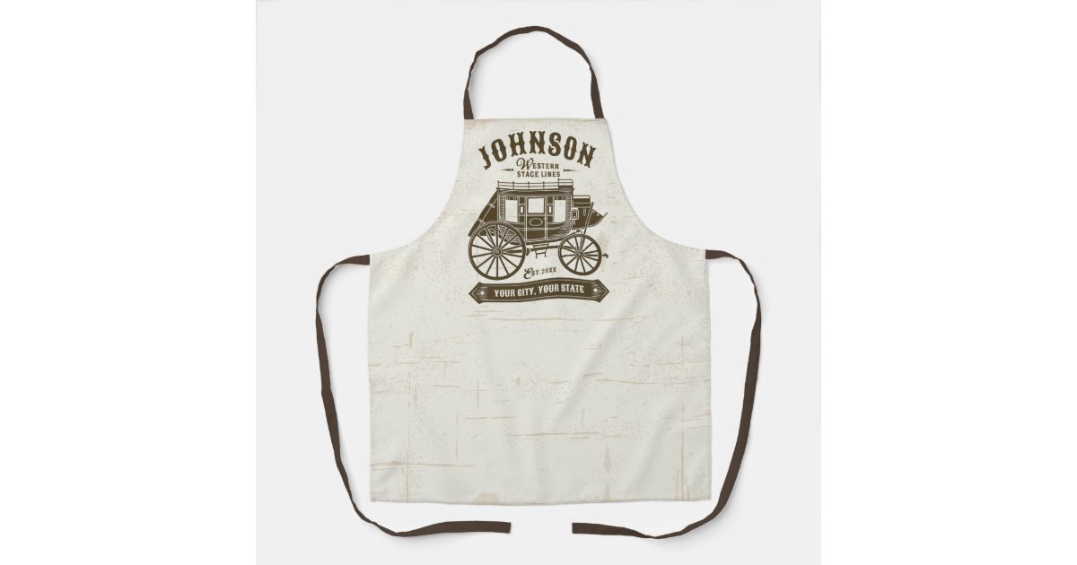 Personalized NAME Old Western Stagecoach Carriage Apron | Zazzle