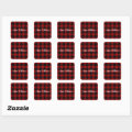 personalized name on buffalo plaid square sticker | Zazzle