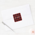 personalized name on buffalo plaid square sticker | Zazzle
