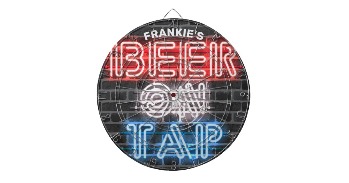 Personalized Name Patriotic Beer Sign Brewery Pub Dart Board | Zazzle