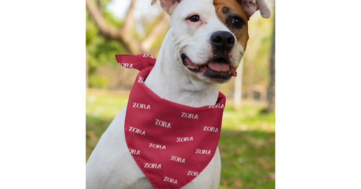 Personalized Name Pattern, Red Dog Bandana | Zazzle