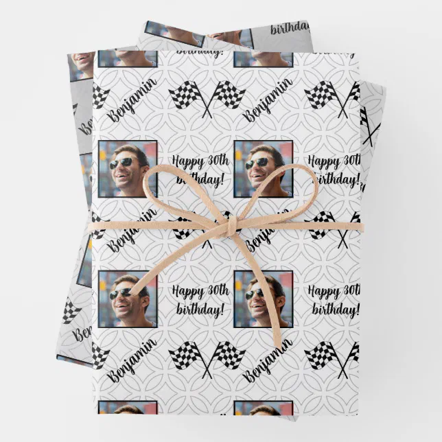 Personalized Name Photo Sport Formula 1 Birthday Wrapping Paper Sheets ...