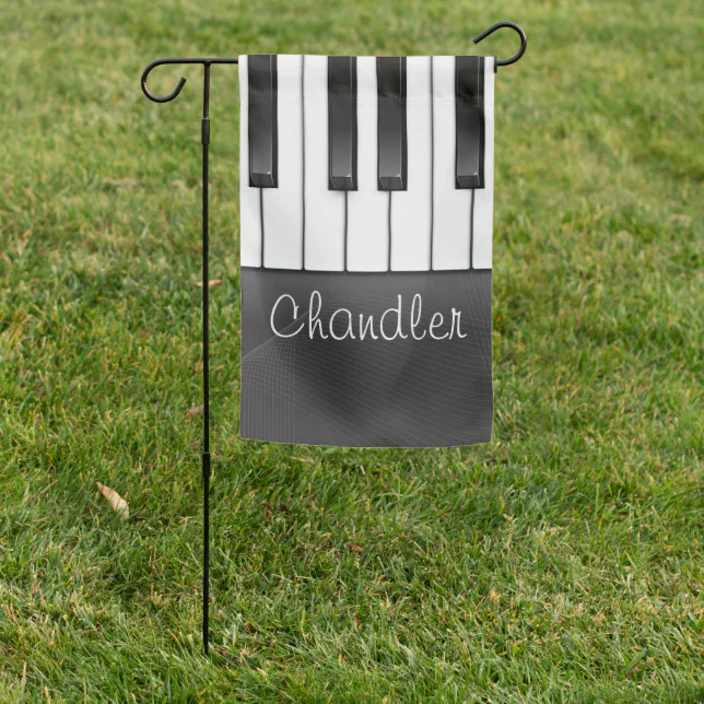 Personalized NAME Pianist Piano Keys Music Teacher Garden Flag | Zazzle
