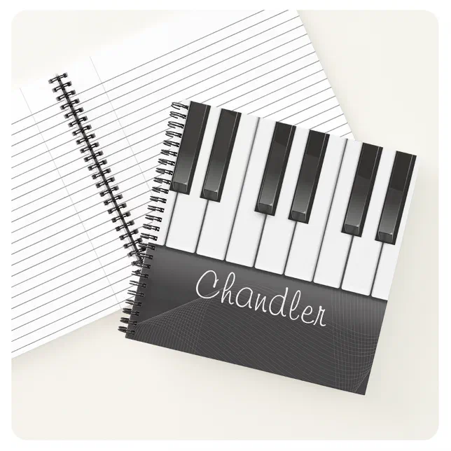 Personalized NAME Pianist Piano Keys Music Teacher Notebook | Zazzle