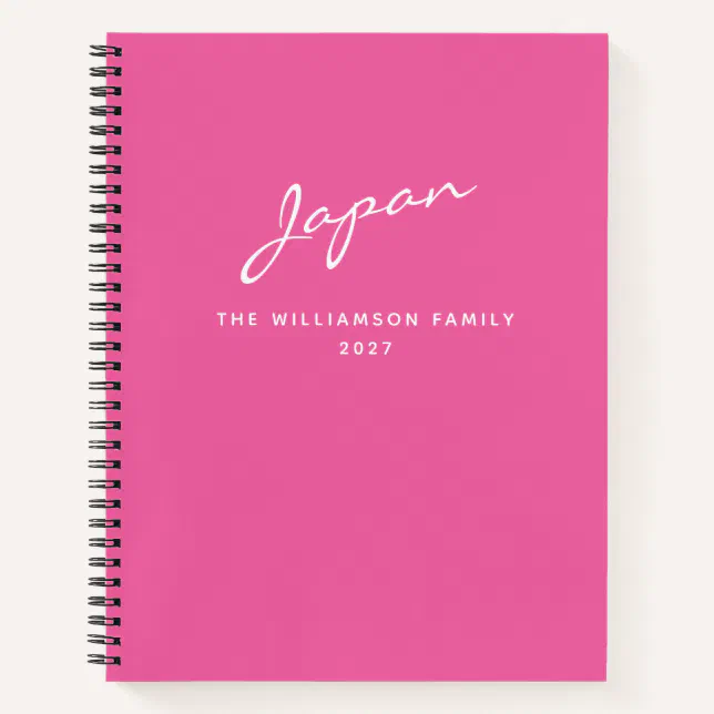 Personalized Name Pink Destination Travel Journal | Zazzle