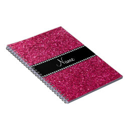 Personalized name pink glitter notebook | Zazzle