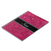 Personalized name pink glitter notebook | Zazzle