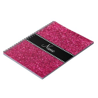 Personalized name pink glitter notebook | Zazzle