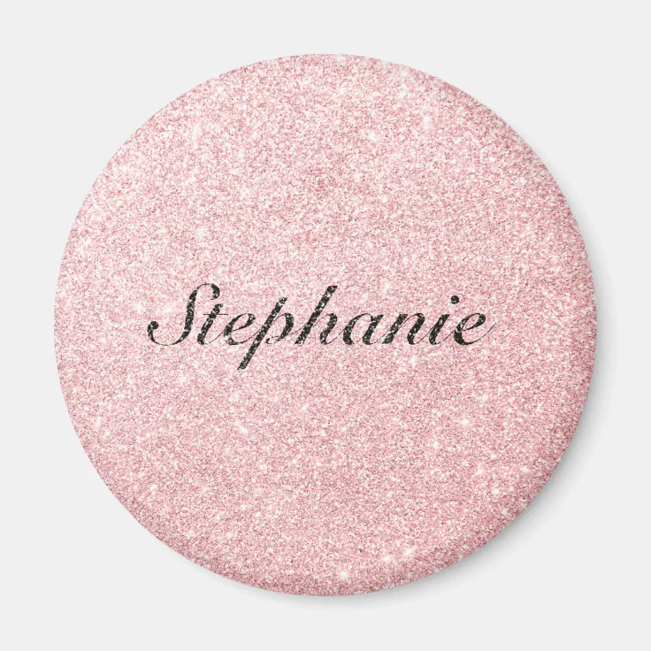 Personalized Name Pink Glitter Sparkle Style Magnet | Zazzle