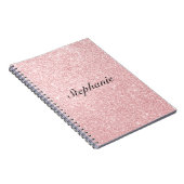 Personalized Name Pink Glitter Sparkle Style Notebook | Zazzle
