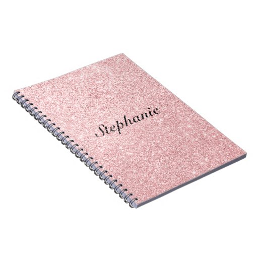 Personalized Name Pink Glitter Sparkle Style Notebook | Zazzle