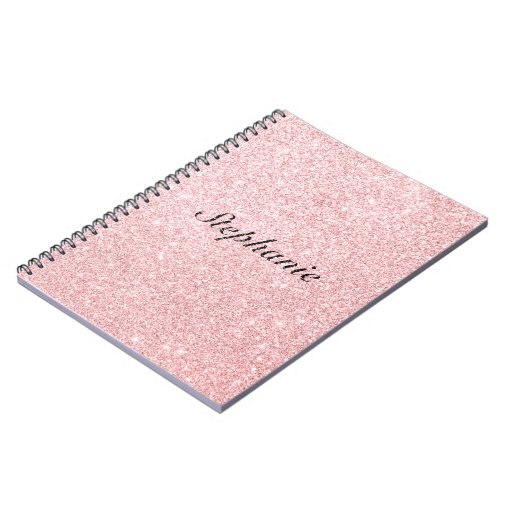 Personalized Name Pink Glitter Sparkle Style Notebook | Zazzle