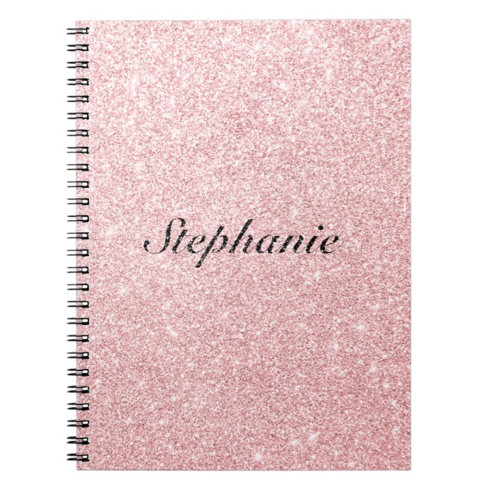 Personalized Name Pink Glitter Sparkle Style Notebook | Zazzle.com