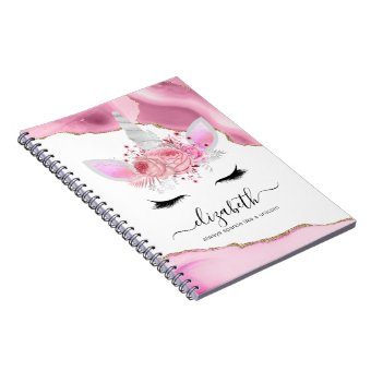 Personalized Name Pink Unicorn Notebook | Zazzle