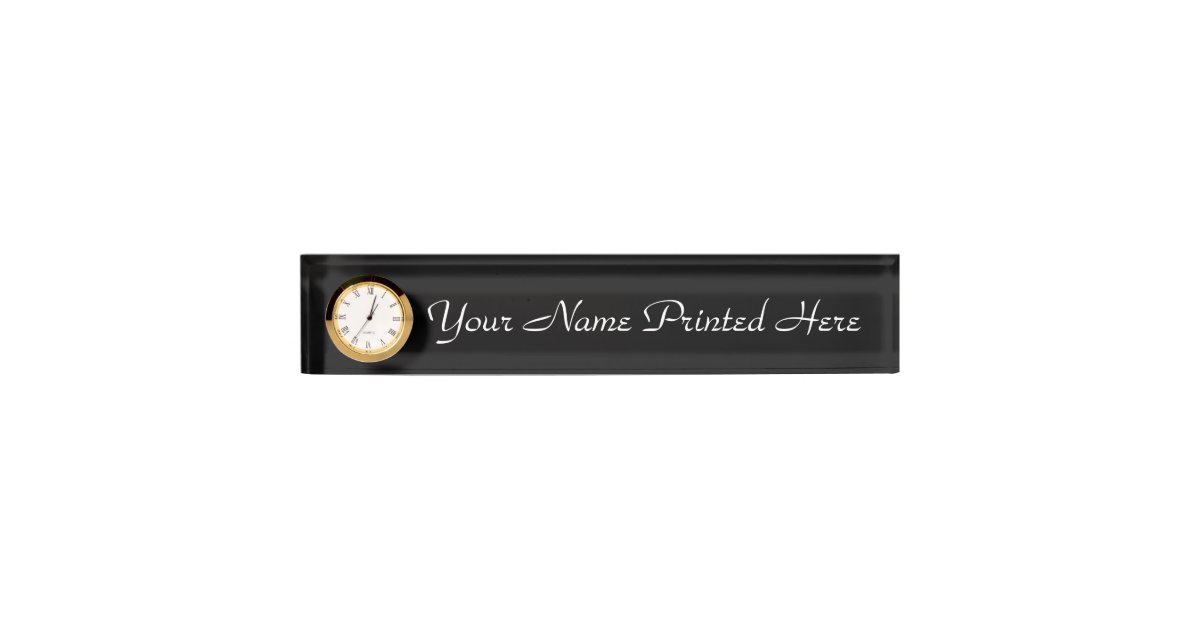 Personalized Name Plate w/Clock | Zazzle