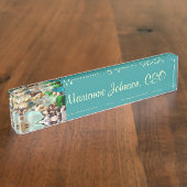 Personalized Name Plates Desk Blue Seaglass gifts | Zazzle