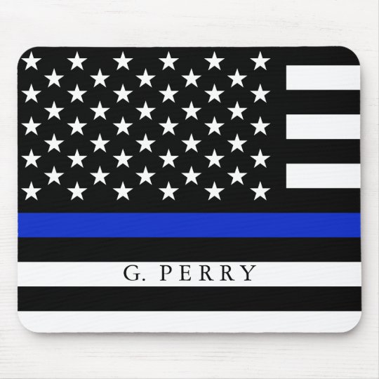 Personalized Name Police Flag Mouse Pad | Zazzle.com