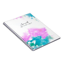 Personalized Name, quote, water paint design Notebook | Zazzle