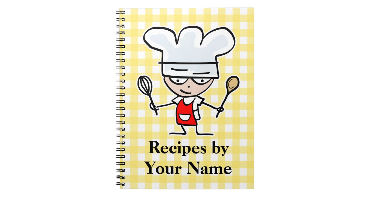 Personalized name recipe notebook | chef design | Zazzle